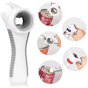 Bottle Opener - 5 in 1 Multi Function Can Opener - Arthritis Jar Openers Get Lids Off Easily for Kids Kitchen Gift