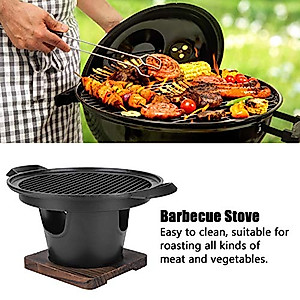 Barbecue Charcoal Grill, Household Portable Mini Smokeless BBQ Stove, 26x21x12.5cm Grill ,Heavy Duty Round with Thickened Plated Steel Grates for Outdoor Cooking Camping Picnics Beach