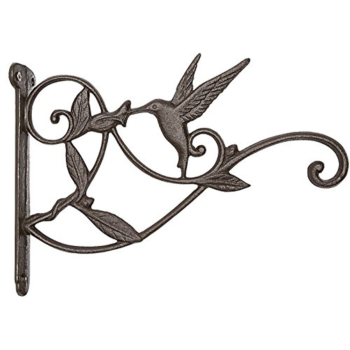 Mkono Hanging Plant Bracket Hook Iron Decorative Plant Hanger for Flower Basket Bird Feeder Wind Chime Lanterns, 1 Pack