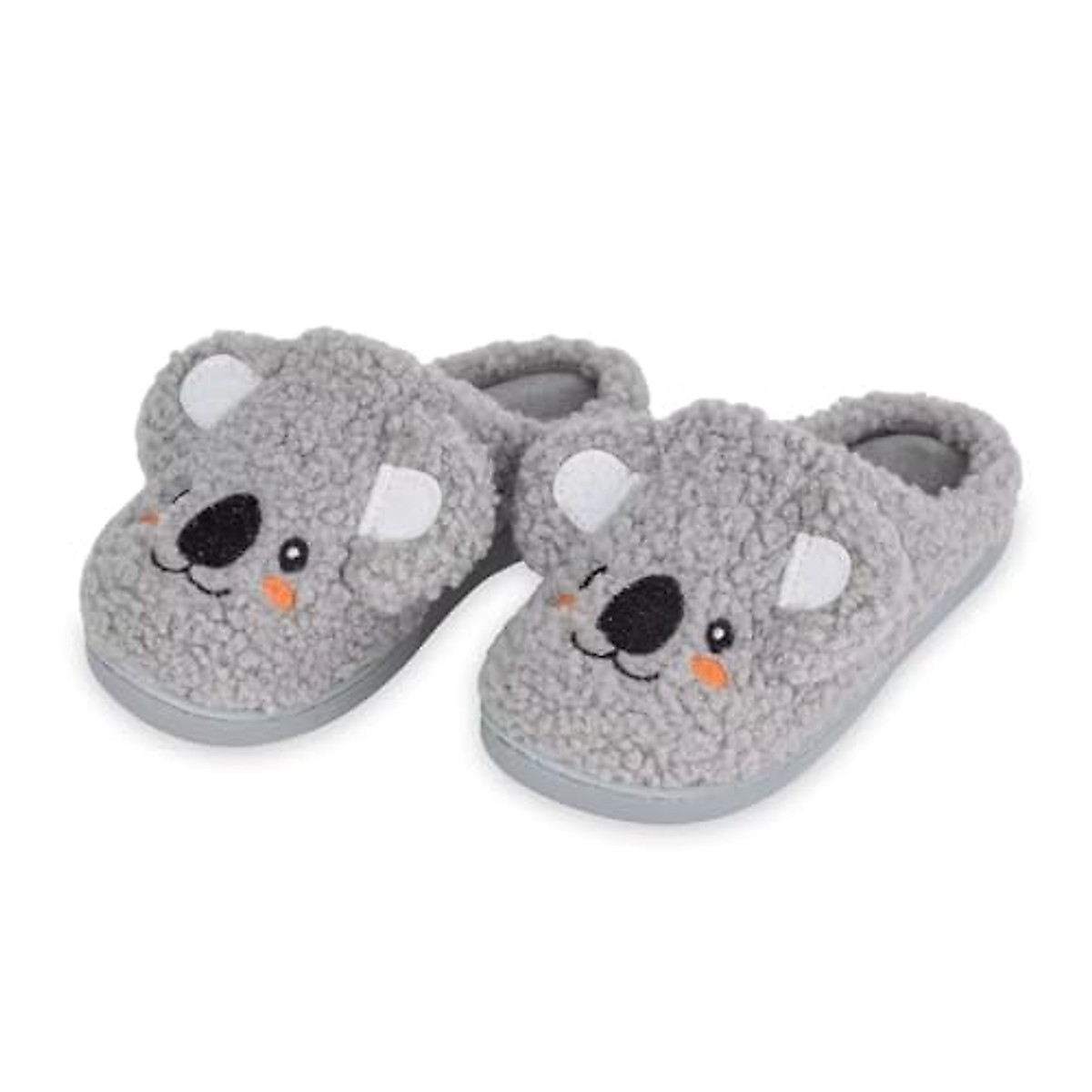 FUNCOO PLUS Boys Girls House Slippers Kids Warm Home Shoes Toddler Fuzzy Wool-Like House Shoes Indoor Outdoor Slippers