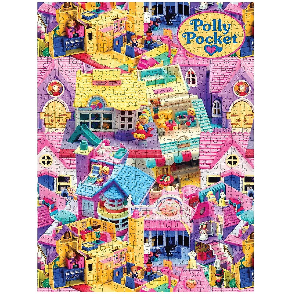 Mattel Games Polly Pocket Mattel Jigsaw Puzzle with 500 Interlocking Pieces & Mini-Poster, Image of 10+ Playsets with Dolls, For Collectors & Kids Ages 8 Years Old & Up