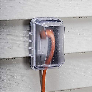 TayMac MM410C Single Horizontal/Vertical Mount 1-Gang Weatherproof In-Use Electrical Outlet Cover for Home Improvement, 2.75 in, Clear