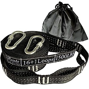 aotedo 10ft x2,(16+1) Loops x2,Hold 3000 lbs/pcs,2 Carabiners,Hammock Tree Straps,Yoga Strap and Stretching Strap for Tree Swings,Hammocks,Flexibility,Physical Therapy Exercise and Stretching