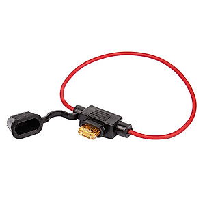 HUIQIAODS 2 Pack Mini Blade Fuse Holder 18 Gauge Waterproof Pigtail Inline Fuse Holder with 5A ATM Fuses