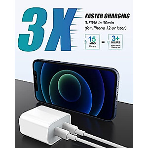iPhone Charger, 25W USB C Charger Dual Ports USB Type C Fast Charger with 3FT 20W USB C to Lightning Cable MFi Certified Type C PD Charger for iPhone 14/13/12/12 Pro/12 Pro Max/11/11 Pro/XS Max/XR/X/8