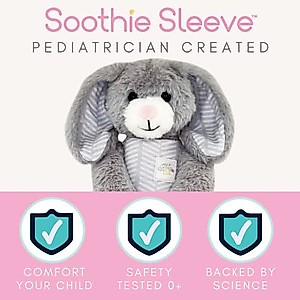 Soothie Sleeve Plush Comforts with Parent's Scent | Pediatrician Designed (Fussy, Crying Baby or Child. Separation Anxiety, Shower, Hospital, NICU Gift), Baxter The Bunny