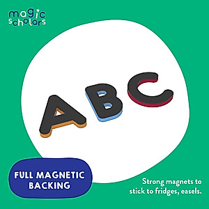 Magic Scholars ABC Magnetic Letters for Toddlers (3+ Years) 130 Pcs Alphabet Magnets and Magnetic Numbers Gift Set, Large Letter Magnets for Fridge, ABC Magnets Educational Toy