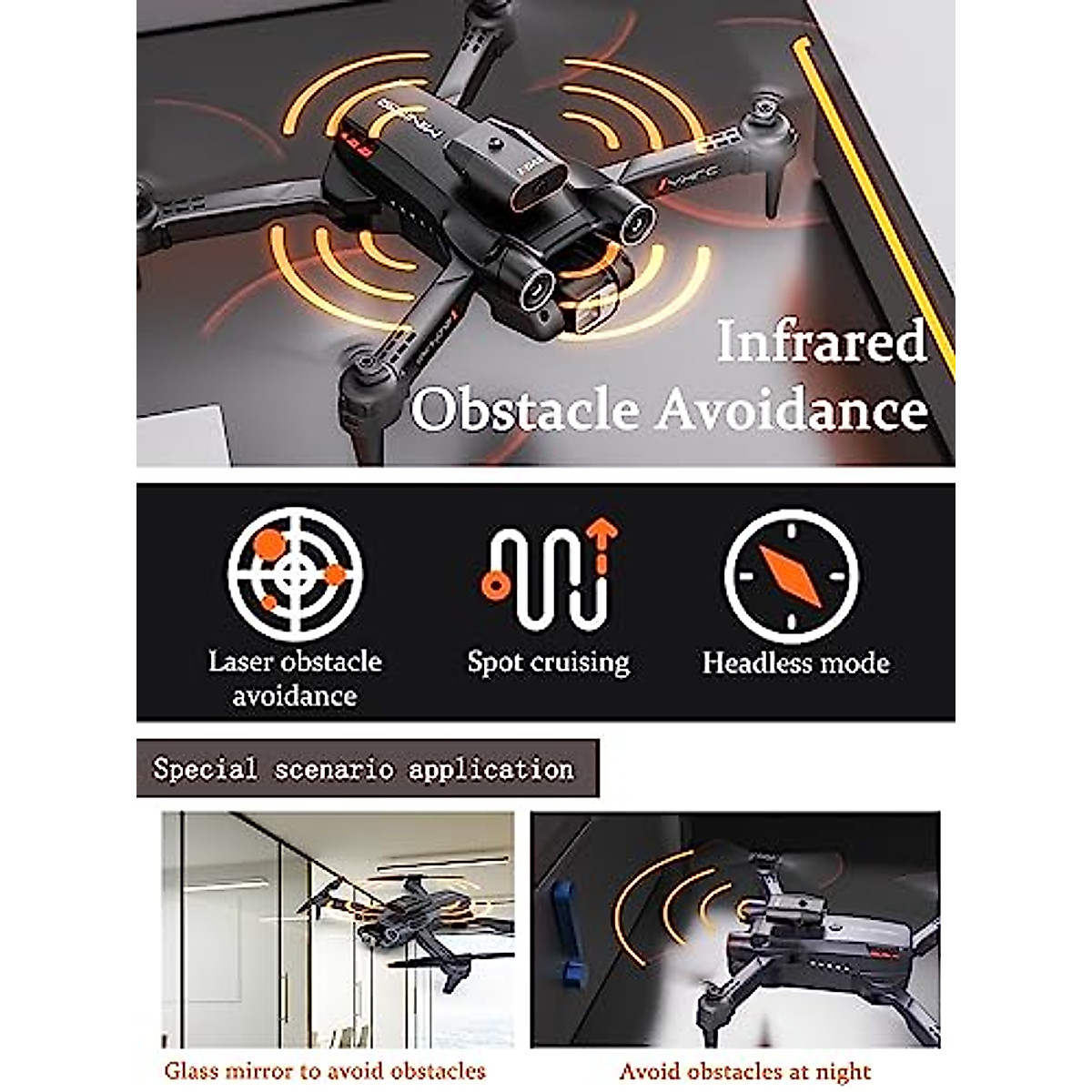 Drone with Camera, Remote Control Drones, 1080P HD Mini Drone for Kids Adults, With One Key Take Off/Landing, Electrically Tuned Camera, Obstacle Avoidance, Optical Flow Localization