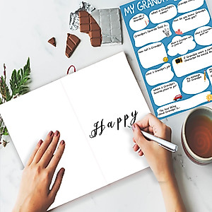 OJsensai Happy Q&A Birthday Card for Grandpa, Funny Fathers Day Gift for Grandad, Naughty Fill in Blanks Bday Card from Grandchild, Great Birthday Gift Idea for Grandfather