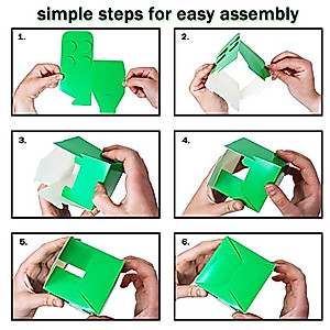 Brick Party Favor Boxes - Building Block Party Supplies - 12 Cardboard Brick Paper Box - Colored Block Gift Goodie Candy Treat Box/Party box for Block Themed Birthday Party/ Baby Shower Block party