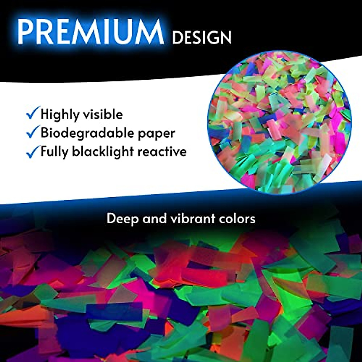 20000 Pieces Glow King Blacklight Reactive Paper Confetti | Premium UV Fluorescent Glow Party Supplies for Decorations and Birthdays | Ideal for Bachelorette, New Year, Wedding, and Events