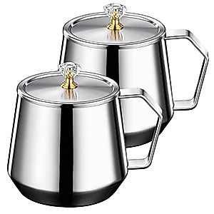 SANQIAHOME 14 Oz Classic Double Layer Anti Scalding Stainless Steel Mug, 2 Pieces/Set