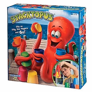 Stacktopus Kids' Game -- Use Silly Sea Fingers to Stack Cups -- Ages 5+