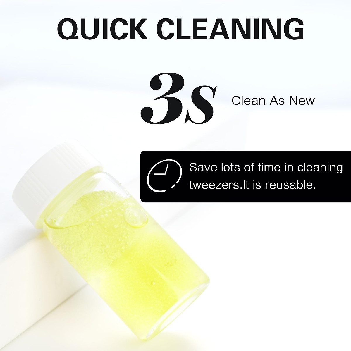 1 Bottle Eyelash Extension Tweezers Cleaner/Liquid Glue Remover and Sponge Ball For Lash Extension Tools