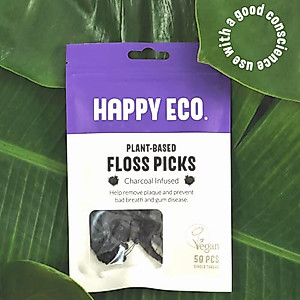 Natural Dental Floss Picks (200) - Vegan, Sustainable, Reusable Floss Sticks for Adults and Kids with Dental Pick - Plaque Remover for Teeth Cleaning - Tooth Picks Flossers - Biodegradable Floss Pick