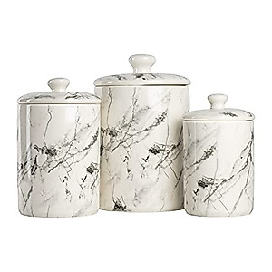 10 Strawberry Street Marble Kitchen Canister Set, 3 Piece