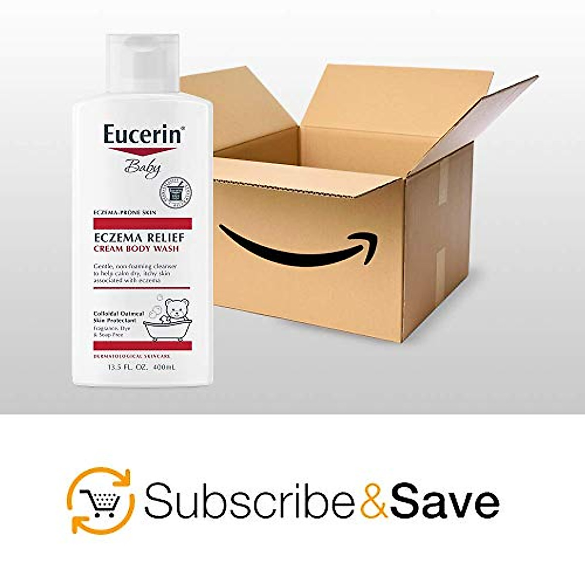 Eucerin Baby Eczema Relief Cream & Body Wash, Eczema Body Wash for Babies, 13.5 Fl Oz Bottle