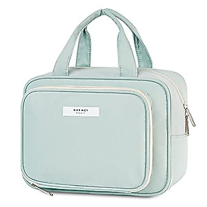 Narwey Large Toiletry Bag Women Makeup Bag Organizer Travel Cosmetic Bag for Essentials Accessories (Mint Green)