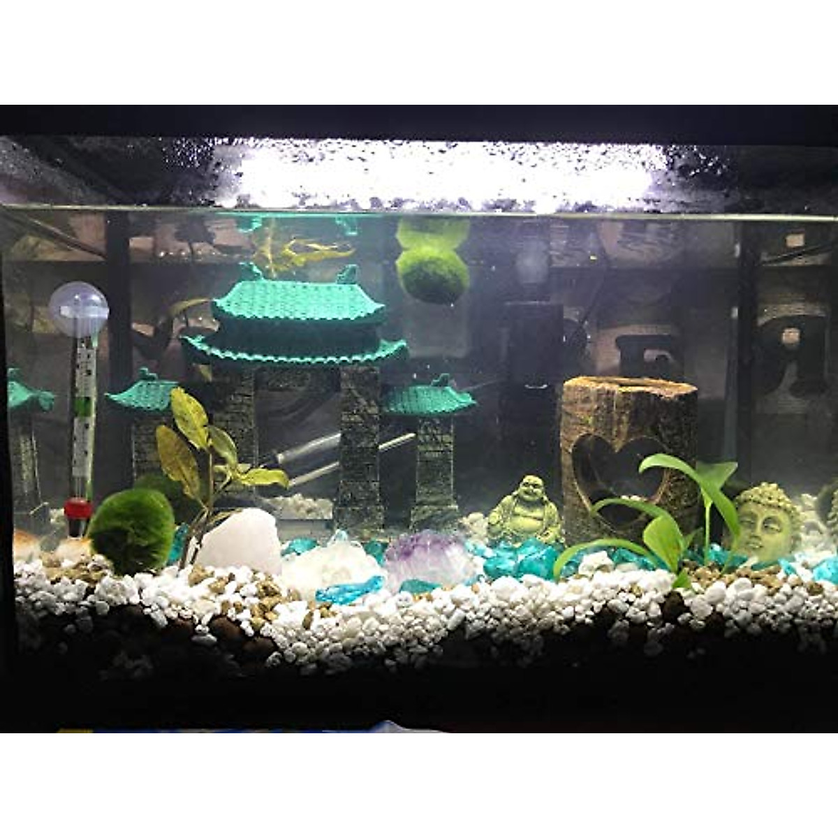 Mairuker Aquarium Decorations Fish Tank Chinese Temple Landscape Decor Aquarium Accessories for Fish and Shrimp