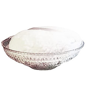 Katrina Custom Fancy Glass Dish with Powder Puff - Medium No Lid