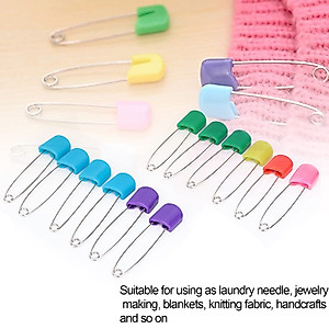 Diaper Pins Baby Safety Pins, Large Colored Safety Pins, Stainless Steel Safety Locking Baby Cloth Diaper Nappy Pins (#3)