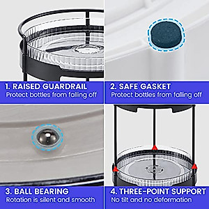 2 Tier Lazy Susan Turntable Spice Rack Organizer for Kitchen Cabinet, Farmhouse Tiered Tray Decorative Trays for Fruit, Snacks - Organizer for Cupboard, Pantry, Bathroom, Table