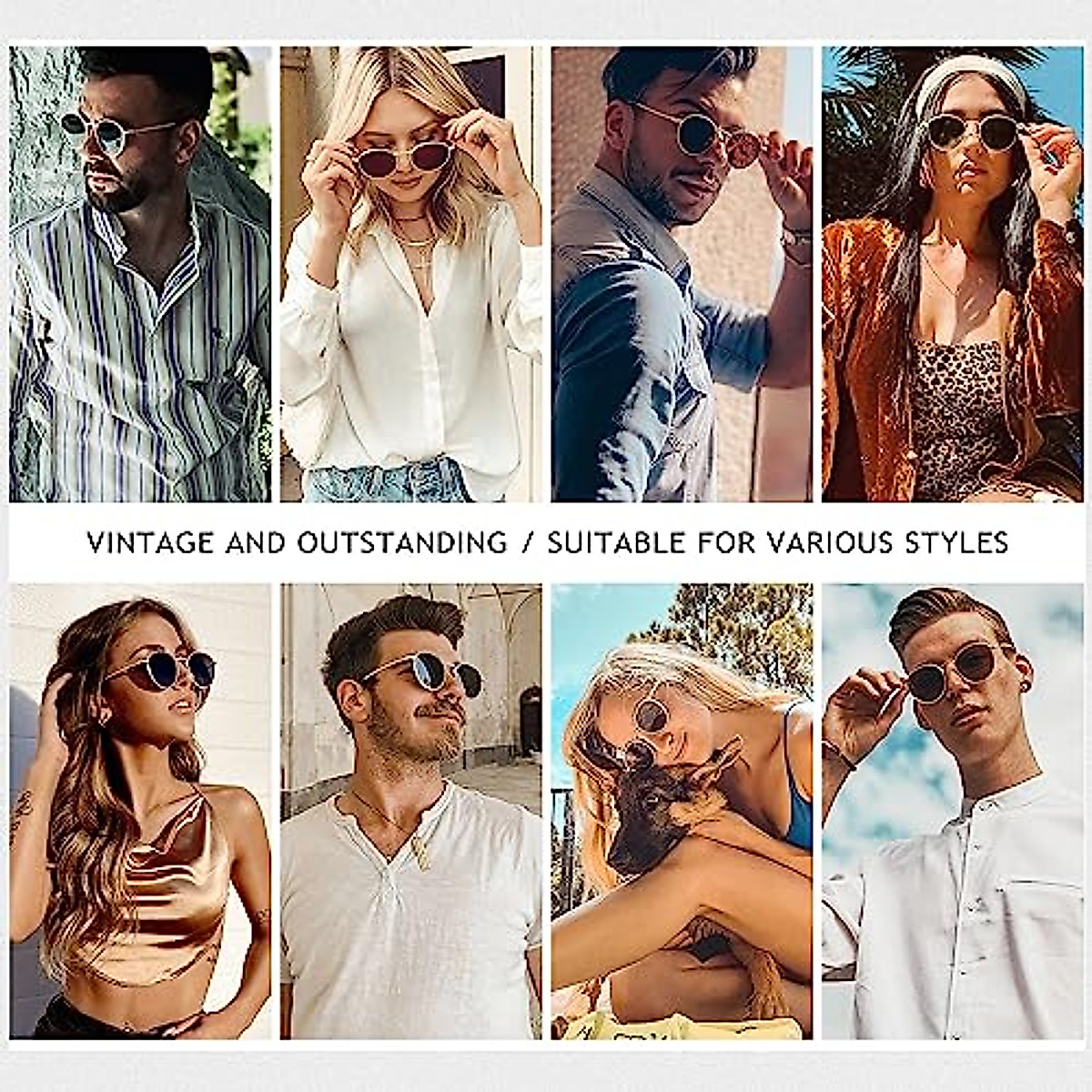 SUNGAIT Ponderable Metal Round Sunglasses for Men Women Classic Vintage Polarized Circle Sun Glasses