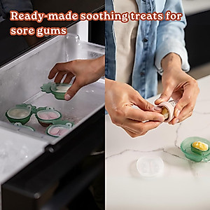 Haakaa Freeze-N-Feed Mini Combo with Silicone Food Feeder & Silicone Mini Nibble Tray|Baby Solid Food Self Feeder|Breastmilk Popsicle Mold Storage & Feeder for Soothing Baby Gums 1 PK