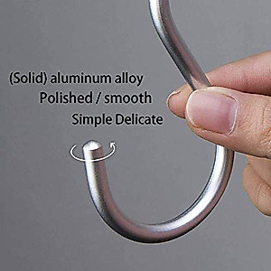 S Hook Closet Hook Heavy Duty S Hook, Aluminum Hook for Bathroom Kitchen Workshop Outdoor Flower Baskets etc 6pcs