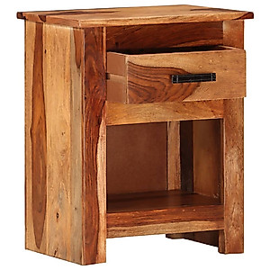 QJBSAVVA Nightstand 15.7"x11.8"x19.6" Solid Sheesham Wood,Bedroom Furniture Side Tables Sofa Side Table Suitable for Bedroom, Living Room, Office, Corridor