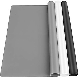 3 Pack Silicone Mats for Crafts, LEOBRO 15.7” x 11.7” Silicone Sheets for Resin Jewelry Casting Molds, Placemat, Nonstick Multipurpose Silicone Craft Mats for Resin Molds, Black, Dark Gray,Transparent