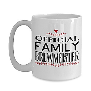 Brewmeister Mug - Official Family Beekeeper - Large Beekeeper Coffee Cup - Birthday Anniversary Christmas Gift Stocking Stuffer- Brewmeister Husband Wife Mom Dad Brother Sister Relatives Men Women