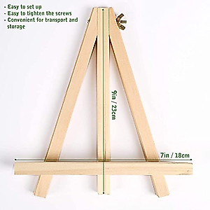 Jekkis 9 Inches Tabletop Easels for Painting Canvas Tall Wood Display Easels Set of 12, Art Craft Painting Easel Stand for Artist Adults Students