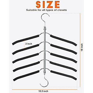 Space Saving Hangers for Clothes, HangerSapce Multi Layers Stainless Steel Shirt Hangers, 2 Pack Clothes Hangers Sapce Saving for Closet Organizers and Storage