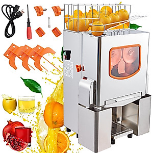 Commercial Juicer Machine, 110V 120W Orange Squeezer for 22-30 per Minute, SUS 304 Tank Stainless Sugar Cane Juicer Machine for Lemon, Sugar Cane, Orange