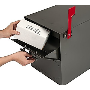 Architectural Mailboxes 6200Z-10 Oasis Classic Locking Post Mount Mailbox, 18"D x 11.5"W x 14"H ,Graphite Bronze