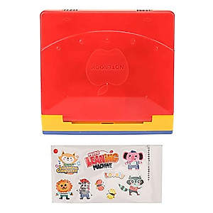 Drfeify Kids Learning Laptop, 19 x 15.7 x 3.8 cm, Educational LED Music Electronic Cognitive Development Simulation Computer Toy (Yellow Retractable Mouse)