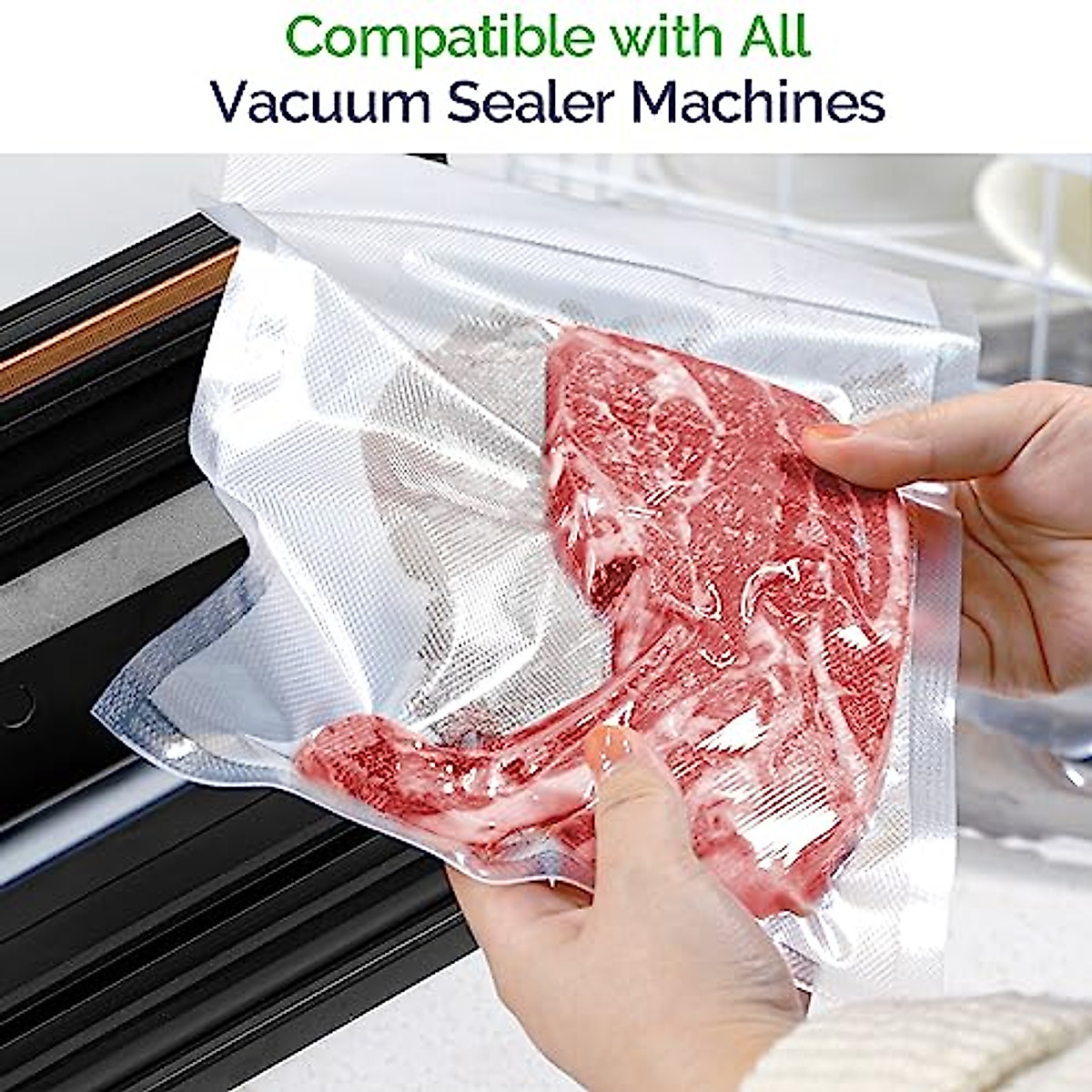 GERYON Vacuum Sealer Machine Silver and 120 Counts Vacuum Sealer Bags