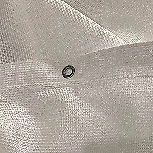 kufu01 85% UV Resistant Anti-Aging White Sunblock Shade Cloth,Water and Air Permeable Mesh Tarp,Shade Netting with Grommets,Rope,Sun Shade Sail for Roof Courtyard Garden Fence (1x2m/3.3x6.6ft)