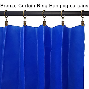 LLPJS 44 Pack Curtain Rings with Clips, Curtain Clip Rings Hooks, Bow Hanger Clips for Hanging Drapery Drapes Bows, Ring 1 inch Interior Diameter, Fits up to 5/8" Rod, Bronze