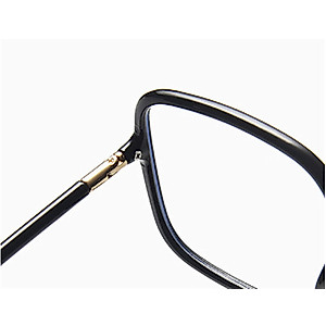 Shiratori Woman's New Retro Blue Light Blocking Glasses Big frame Nerd Eyeglasses Frame Anti Blue Ray Computer Game Glasses Black