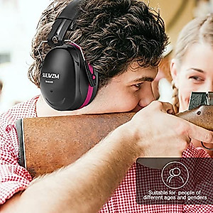 SULWZM Hearing Protection Ear Muffs,NRR 28db Noise Cancelling for Shooting, Mowing, Construction,Rose