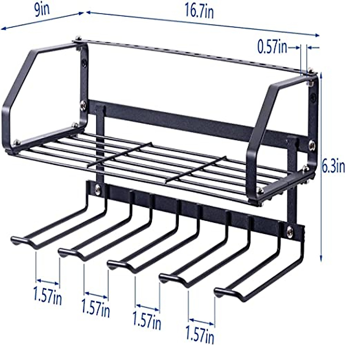 Bi Fang Power Tool Organizer, Storage Rack for Garage Organization, Wall Mount Cordless Drill Holder and Battery Shelf, Tools Shelves with Charging Station