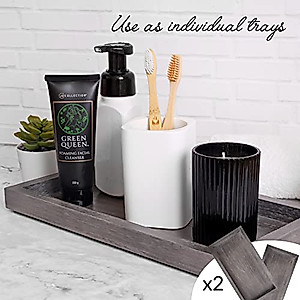 Hidden Haven - Upgraded - 2 Tier Wooden Countertop Organizer Lightly Lacquered to Resist Water and Stains - Multi-Use Organizer - Bathroom Organizer, Kitchen Organizer (Smoked Ash)