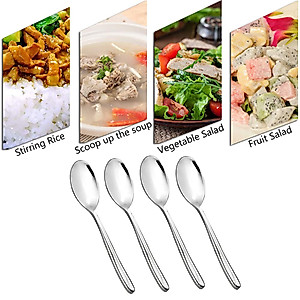 Anbers 8 Pieces Large Serving Spoons, 9.45 Inches, Stainless Steel Catering Serving Spoons
