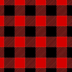 Black & Red Buffalo Plaid Flannel Fabric, by The Yard