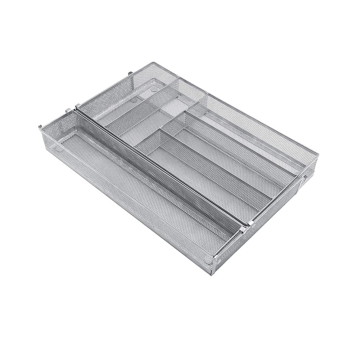 Sorbus Flatware Drawer Organizer, Expandable Cutlery Drawer Trays for Silverware, Serving Utensils, Storage for Kitchen, Office, Bathroom Supplies, (Expandable Cutlery Drawer Organizer - Silver)