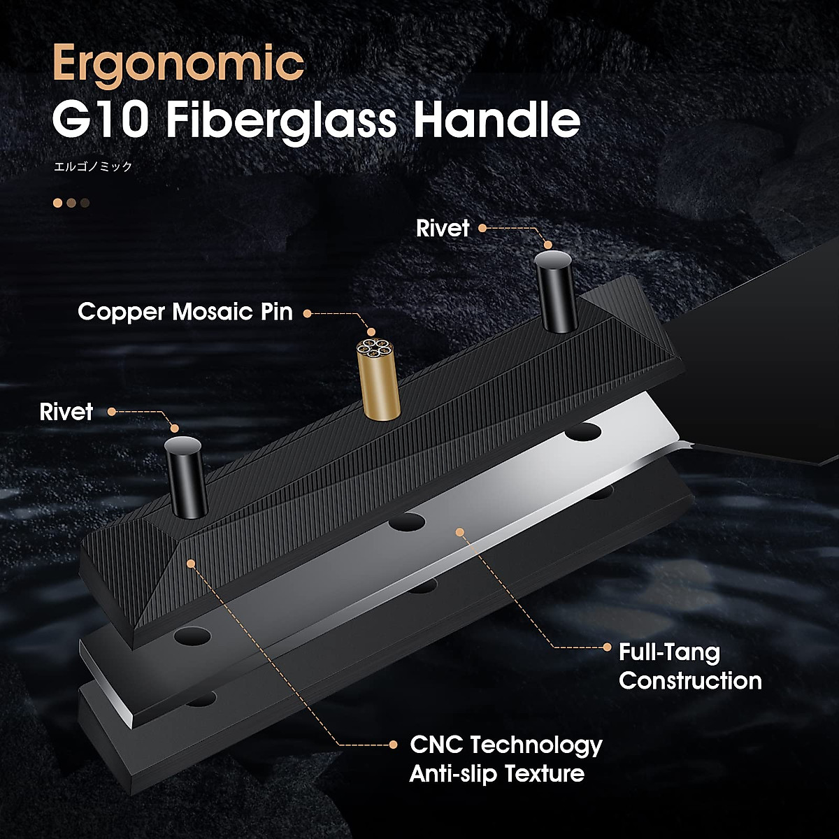 Huusk Japan Knife Bundle with Japanese Meat Butcher Brisket Trimming Knife