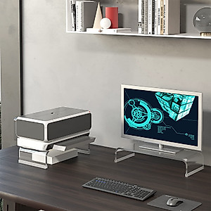 Acrylic Computer PC Laptop Monitor Stands Riser Clear 15” Desk Space Saving Stand Organizer Anti Cat Keyboard Protector Compatible with HP Acer LG Apple 13inch 14inch Laptops TVs & other Electronics