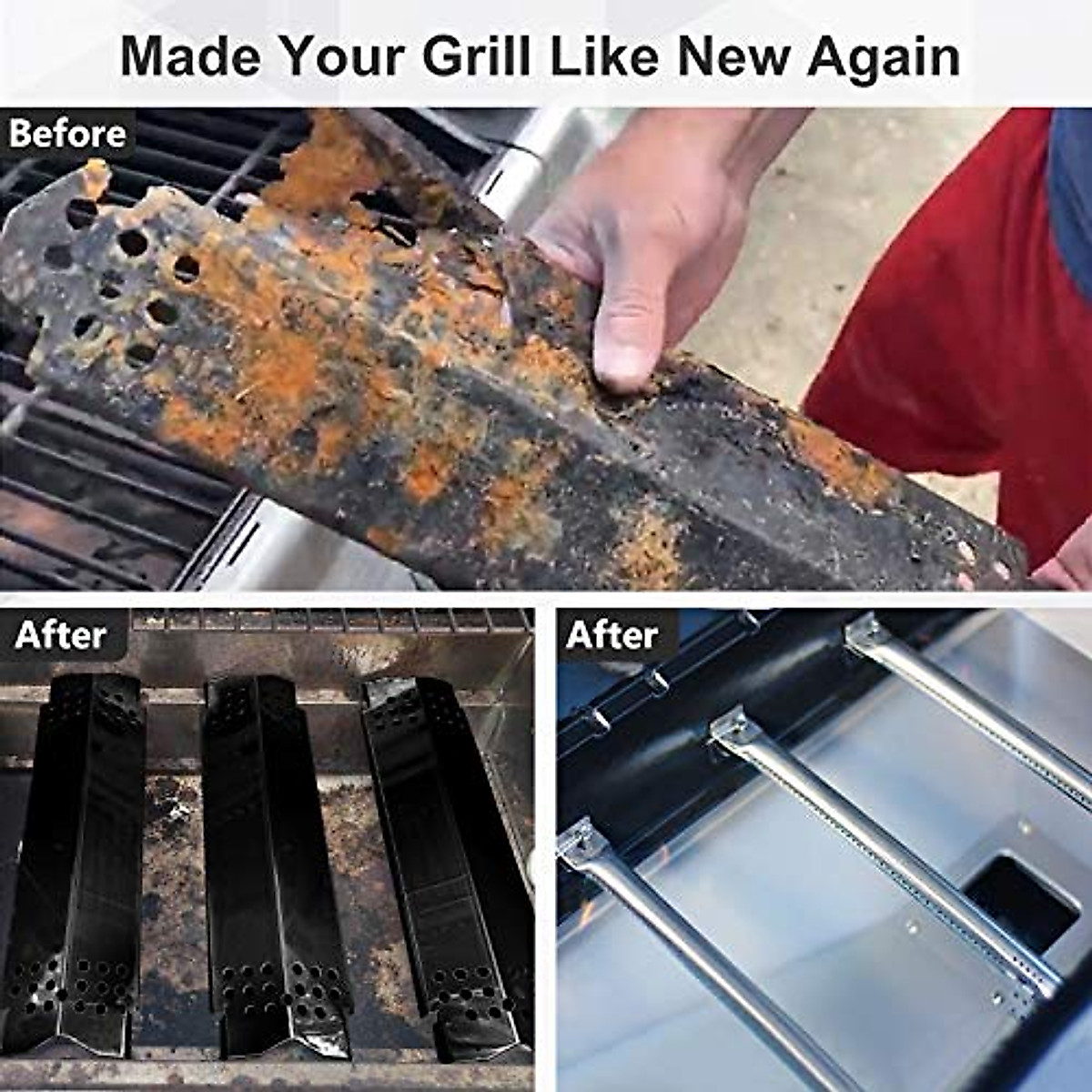 Metal Club Grill Repair Kit for Nexgrill 720-0896B 720-0896E 720-0896C Deluxe 6 Burner Gas Grills, 6-Pack Flame Tamers & Grill Burners Replacement for Nexgrill 720-0882A 720-0896 720-0925